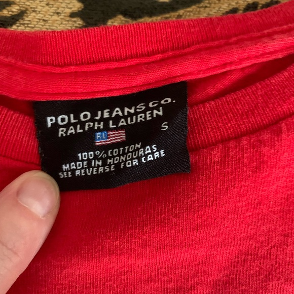 Polo Ralph Lauren | Tops | Red Tshirt With American Flag On The Front ...